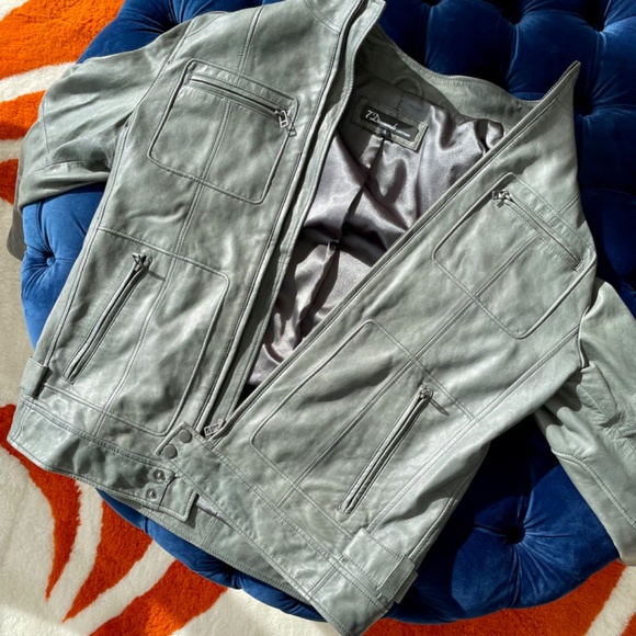7 Diamonds | Jackets & Coats | 7 Diamonds Grey Leather Jacket | Poshmark